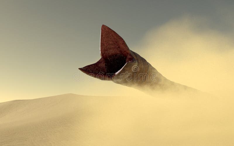 Alien Creature in a Desert Landscape Stock Illustration - Illustration ...