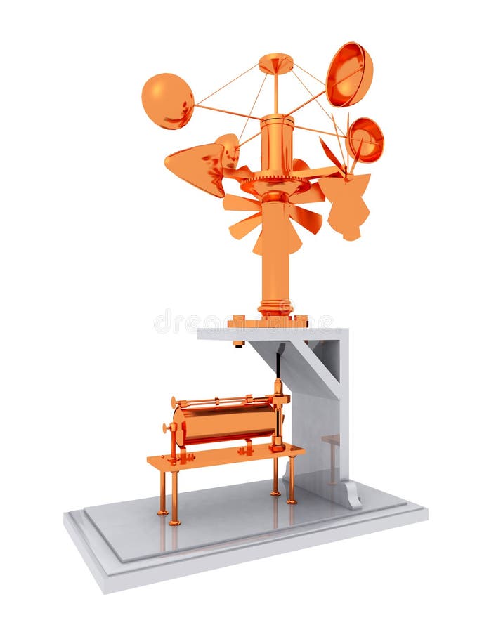 Anemometer Isolated On White Background Stock Illustration