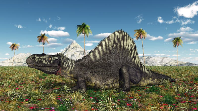 Archosaur Arizonasaurus stock illustration. Illustration of landscape ...