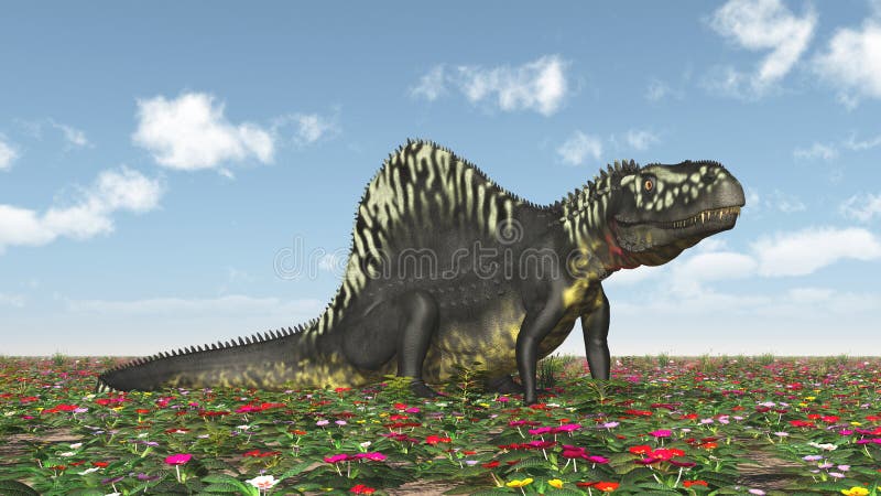 Archosaur Arizonasaurus stock illustration. Illustration of landscape ...