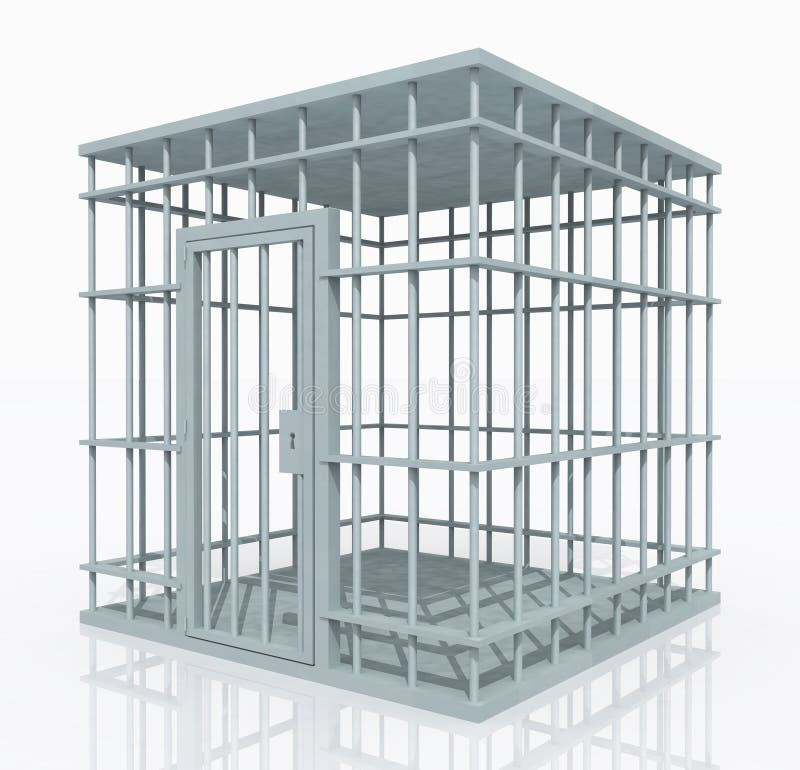 Cage with steel bars stock illustration. Illustration of object - 233068062
