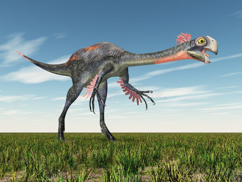 Dinosaur Gigantoraptor stock illustration. Illustration of cretaceous ...