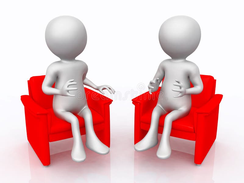 Discussion Group with 3D Figures Stock Illustration - Illustration of ...