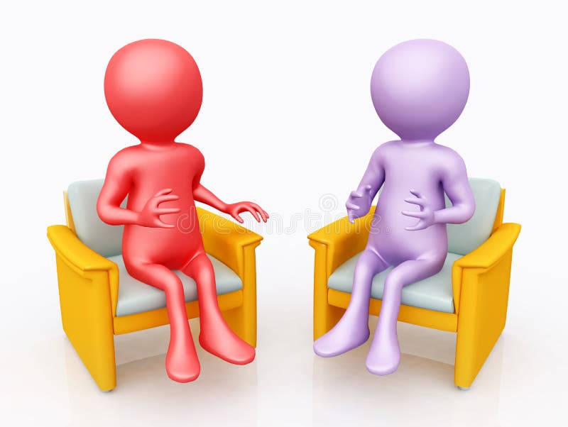 Discussion Group with 3D Figures Stock Illustration - Illustration of ...