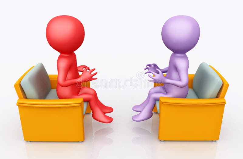 Discussion Group with 3D Figures Stock Illustration - Illustration of ...