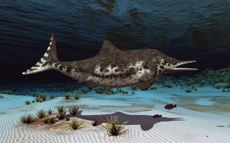 Ichthyosaur Shonisaurus stock illustration. Illustration of computer ...
