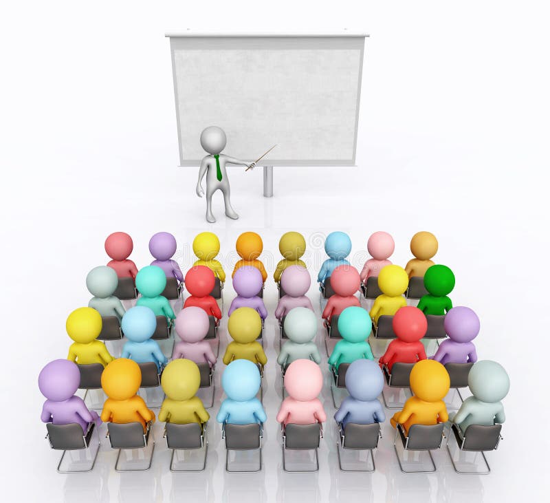 3D Figures As Lecturer and Students in the Lecture Hall Stock ...