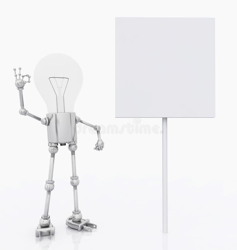 Light Bulb Figure with Information Sign Stock Illustration ...