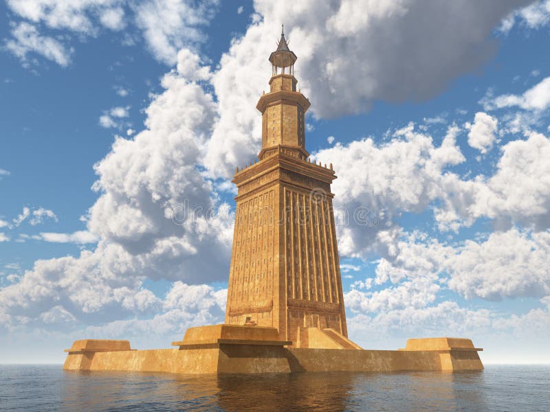Lighthouse of Alexandria stock illustration. Illustration of full ...