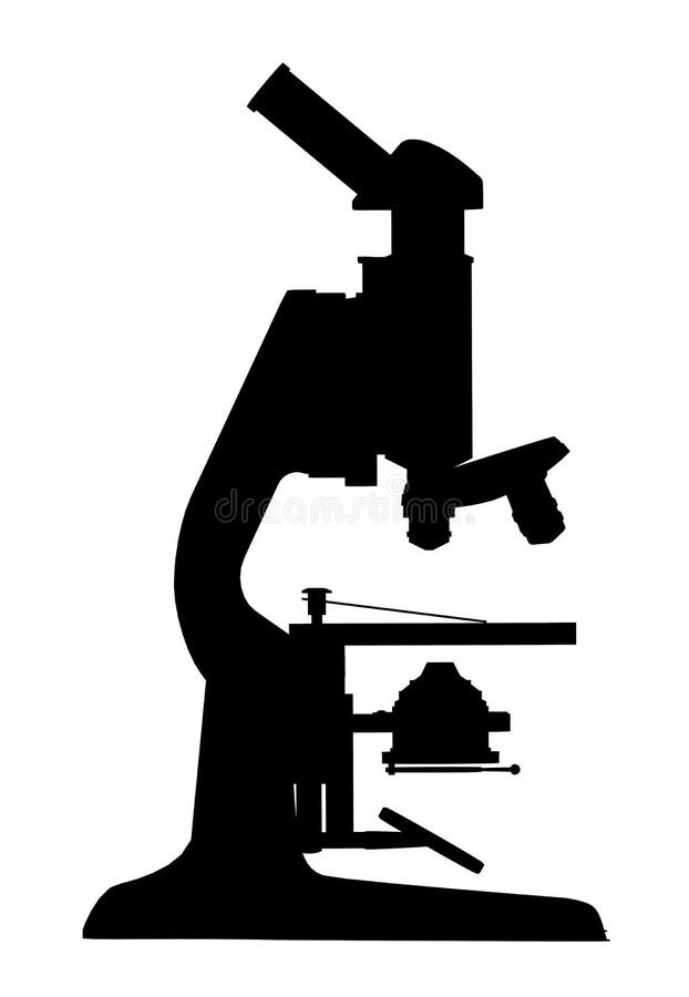 Silhouette of a microscope stock illustration. Illustration of shadow ...