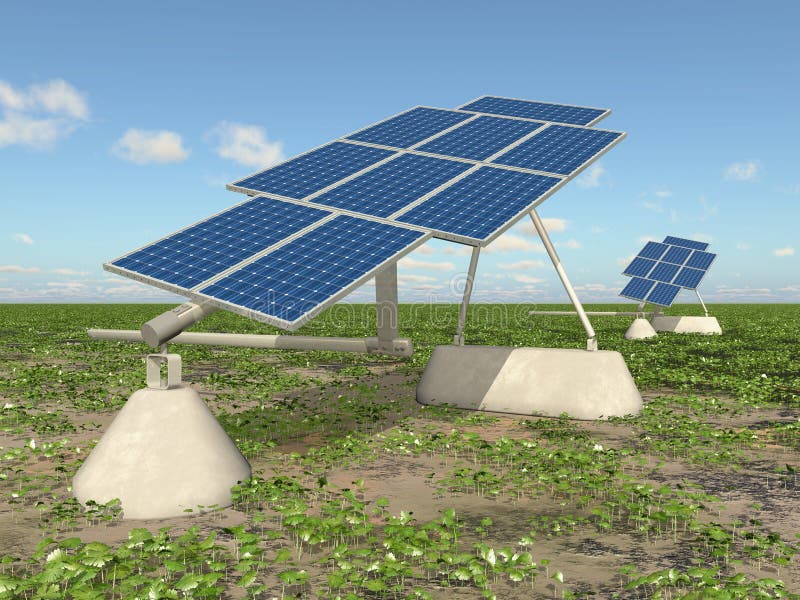 Solar park stock illustration. Illustration of computer - 107058249