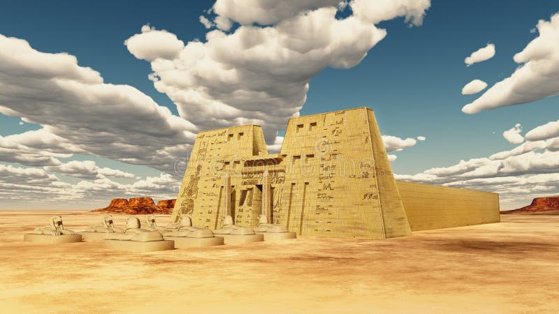 Temple of Edfu Plan, Ancient Egyptian Temple, Vintage Engraving Stock ...