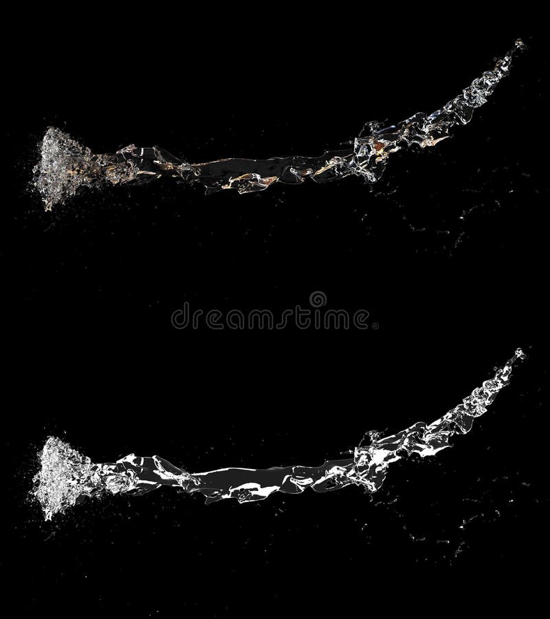 3D Illustration of a Water Flow with Alpha Stock Illustration ...