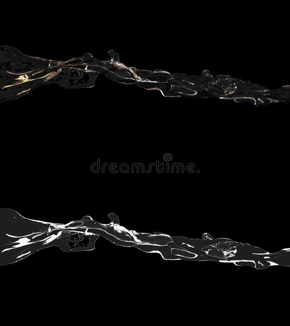 3D Illustration of a Water Flow with Alpha Stock Illustration ...