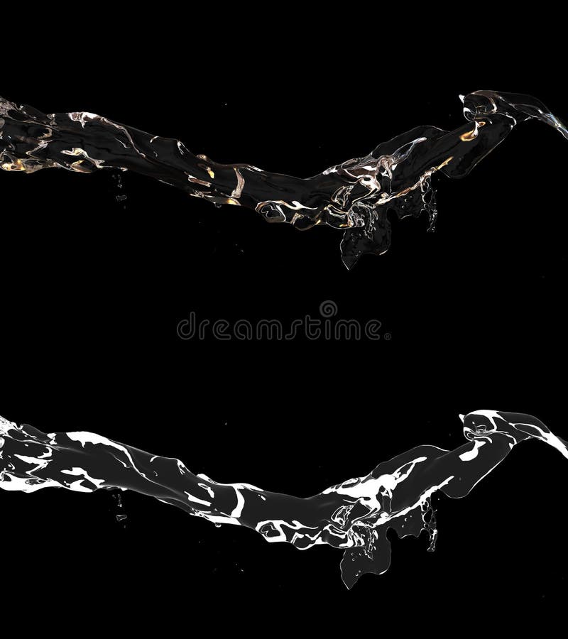 3D Illustration of a Water Flow with Alpha Stock Illustration ...