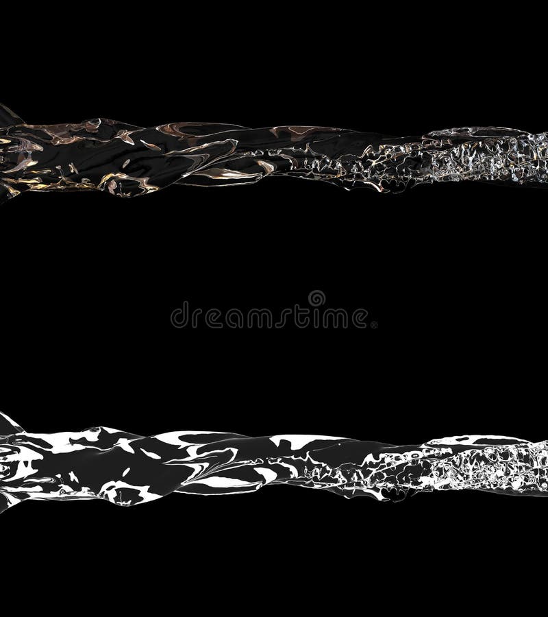 3D Illustration of a Water Flow with Alpha Stock Illustration ...