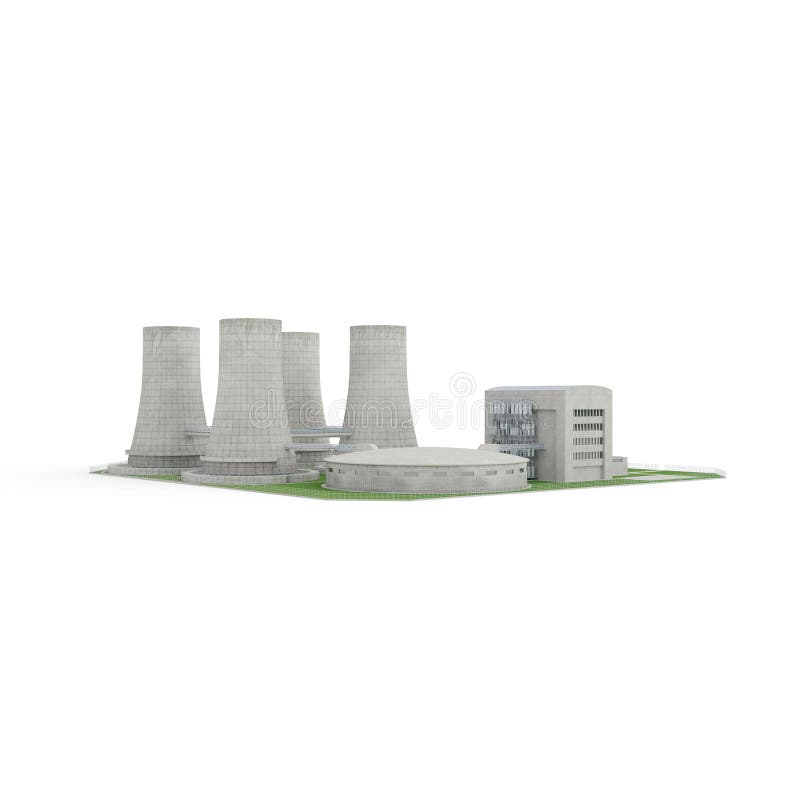 Computer-generated 3d Realistic Nuclear Power Plant Isolated on a ...