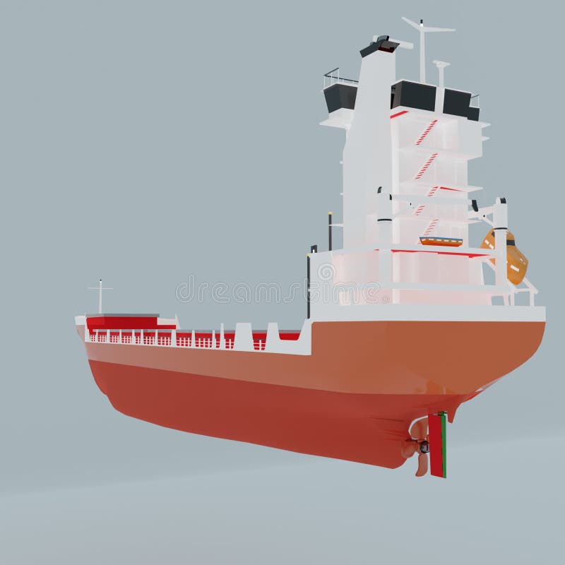 Container Vessel 3D Render. Container Feeder Vessel Stock Illustration ...