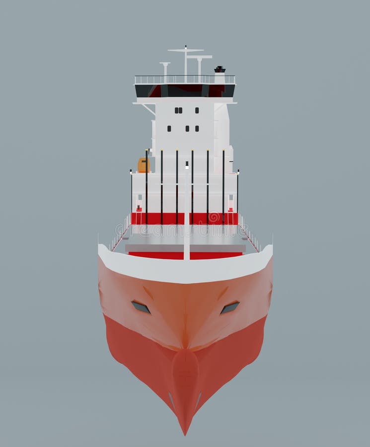 Container Vessel 3D Render. Container Feeder Vessel Stock Illustration ...