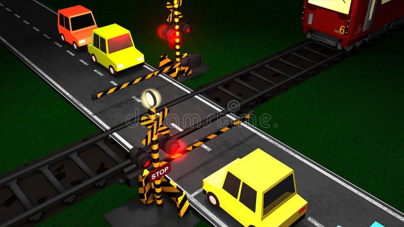 Railroad Crossing Animation. Stock Footage - Video of background ...