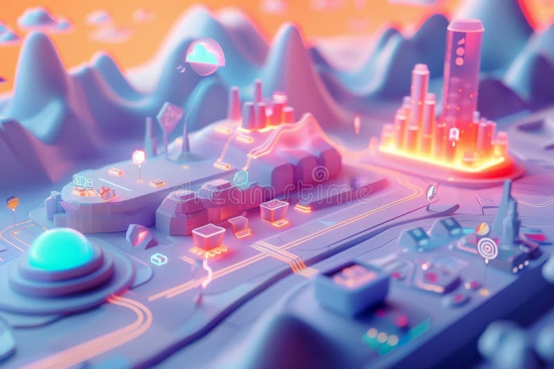 A Computer-generated Depiction of a Futuristic City Filled with ...