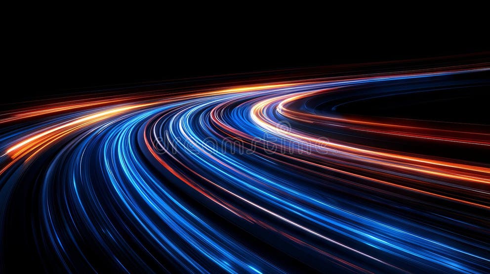 A Computer-generated Depiction of Swiftly Moving Blue Light and Stripes ...