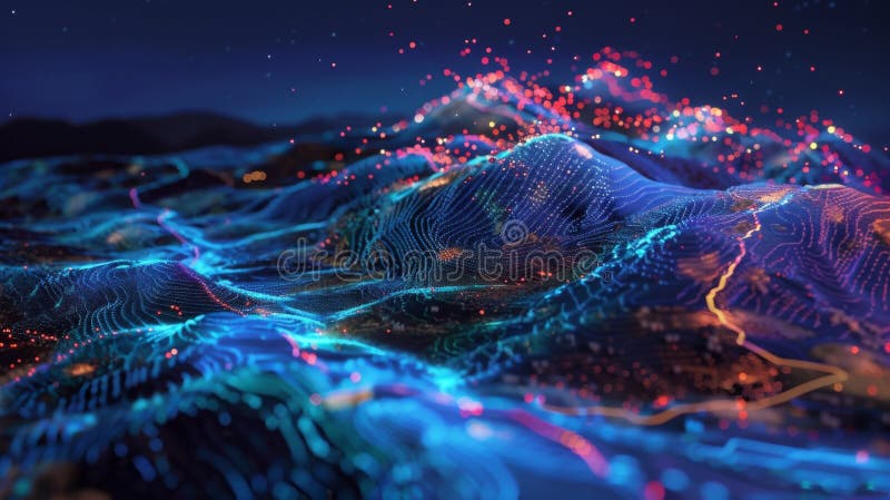 A Computer Generated Depiction of a Vast Mountain Range, Showcasing ...