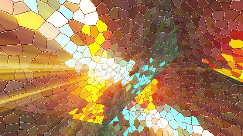 Computer Generated Mosaic Background. 3D Rendering Of An Enclosed Space ...