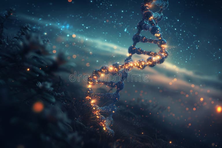 Computer Generated DNA Strand Shaped Like a Christmas Tree Stock Image ...