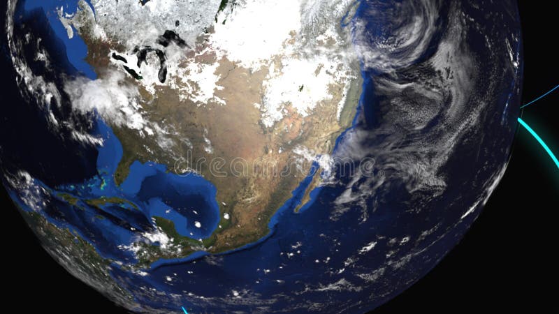 Spinning Planet Earth. Technology Illustration. Communication Concept ...