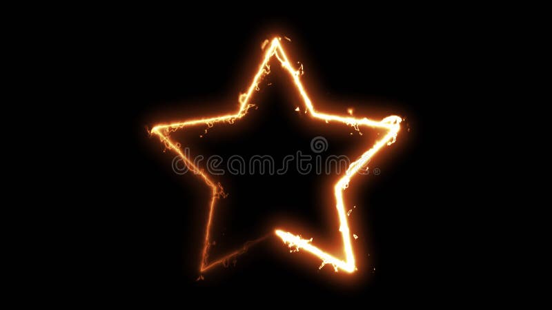 Computer Generated Fire Star on Black Background. 3d Rendering of ...
