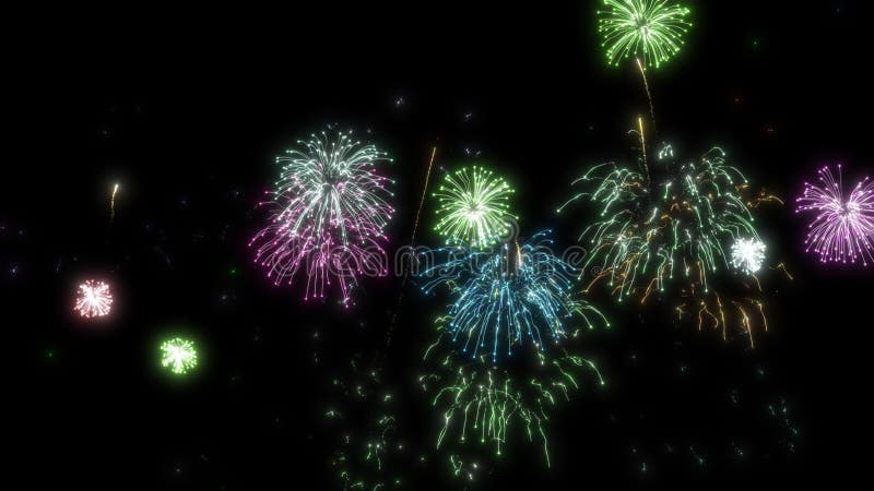 Colorful Fireworks Display Animation Loop Background Stock Footage ...