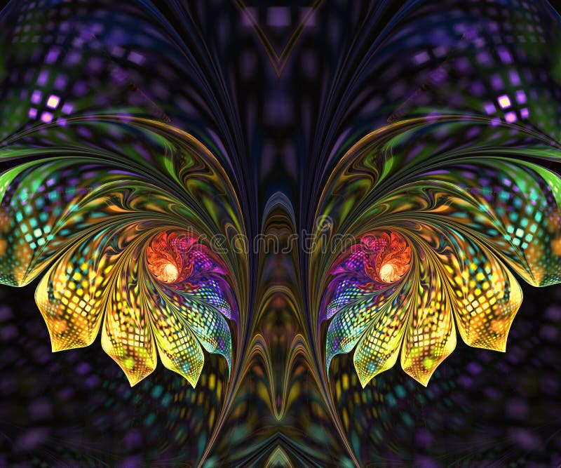 Computer Generated Colorful Abstract Fractal Artwork Stock Illustration ...