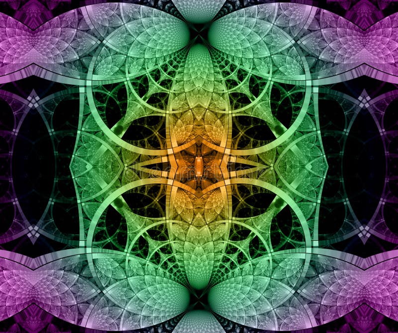 Computer Generated Abstract Colorful Symmetrical Fractal Artwork Stock ...