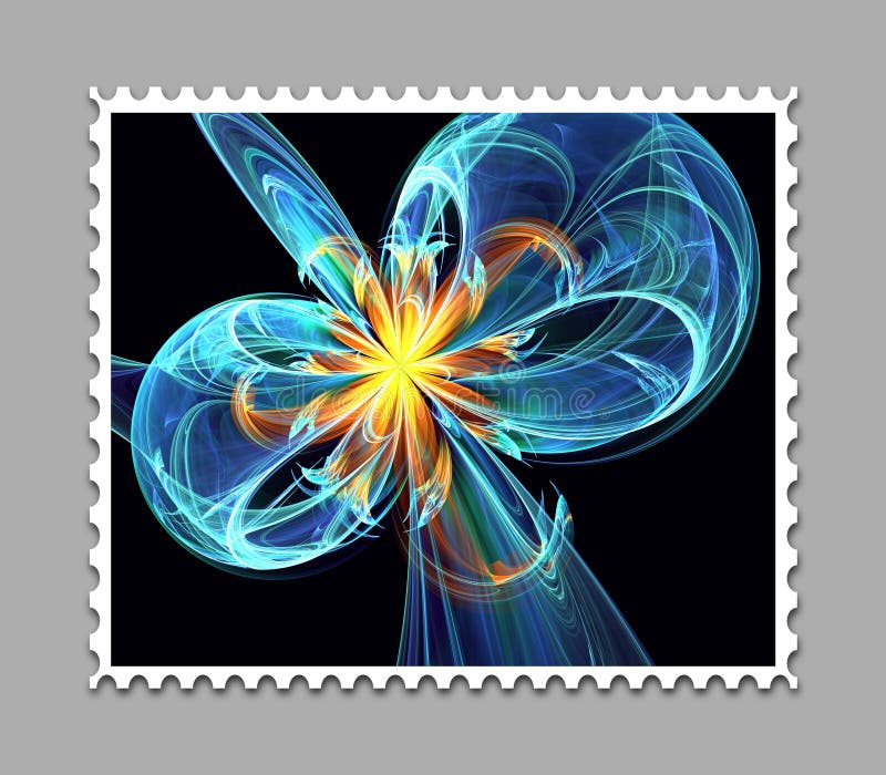 Computer Generated Fractal Artwork Stamp Template Stock Illustration ...