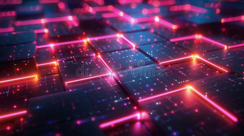 Glowing Squares in Computer Generated Image Stock Photo - Image of ...