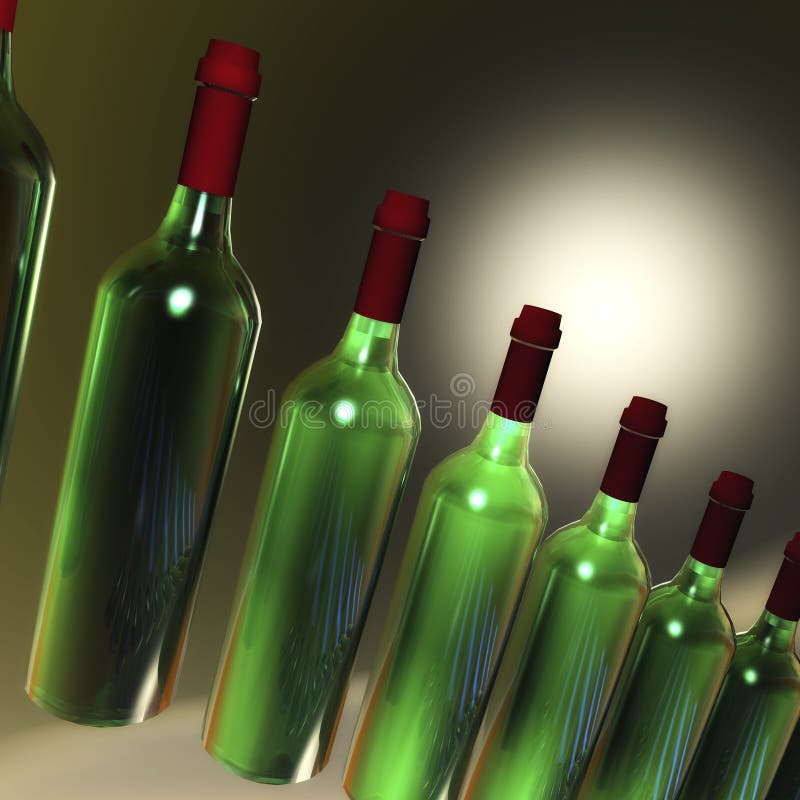 Green Bottles Visualization Stock Illustration - Illustration of ...