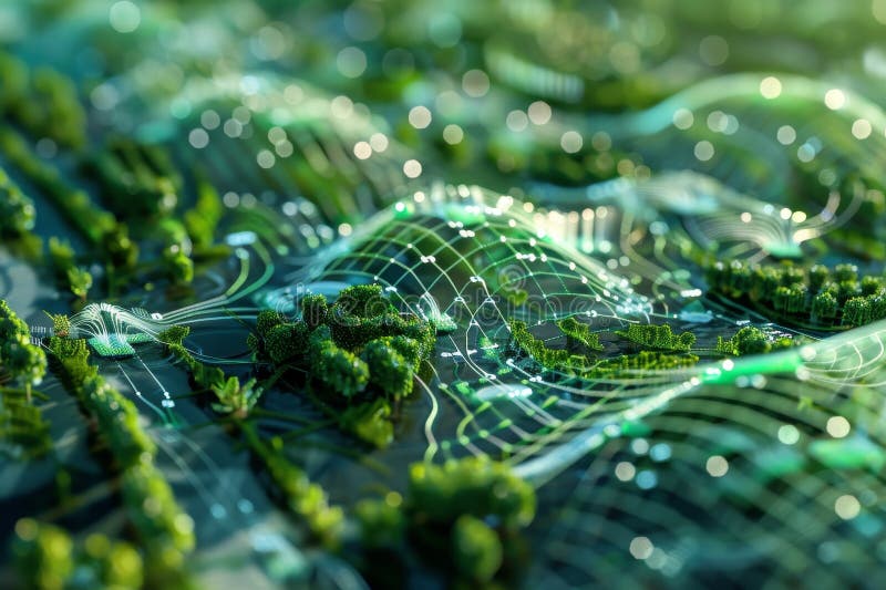 A Computer Generated Green Landscape Featuring Rolling Hills, Lush ...