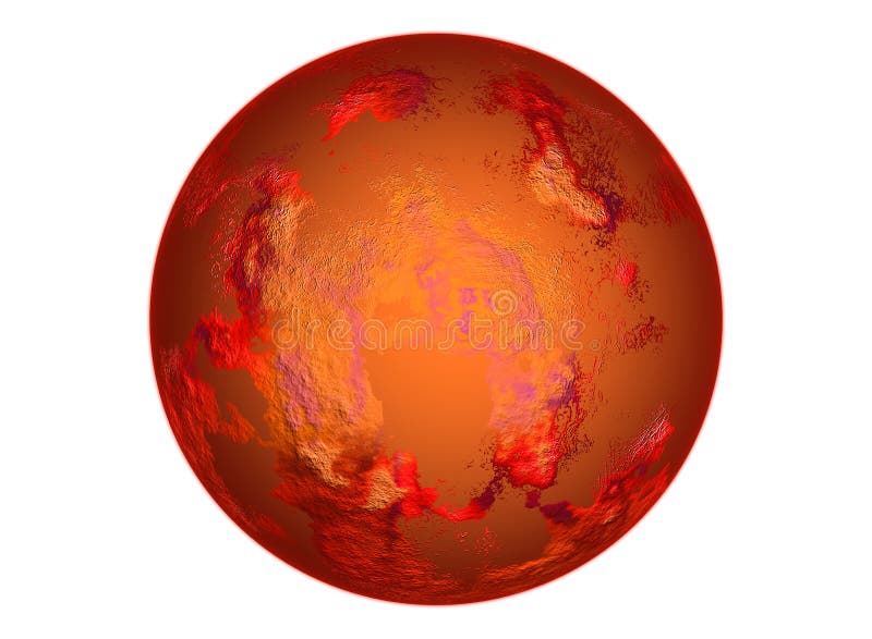 Digitally Rendered Planet Mars Isolated on White Background. Stock ...