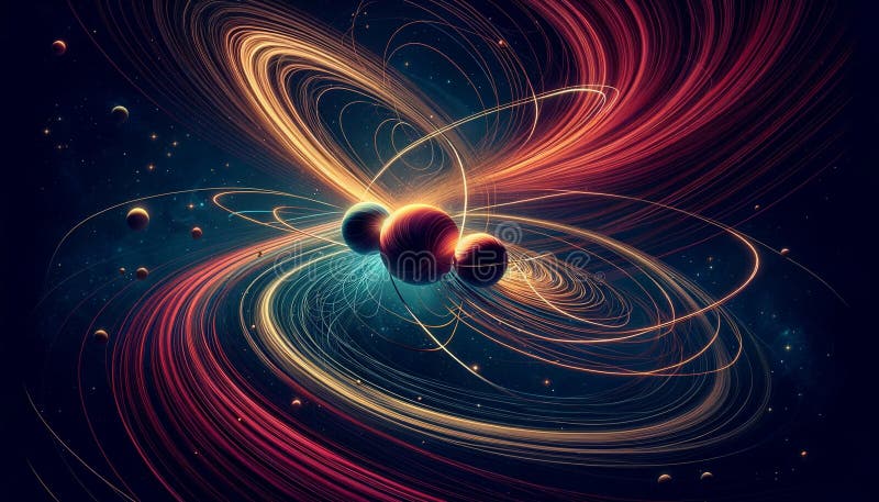 Computer Generated Image of Two Planets in Space Stock Photo - Image of ...