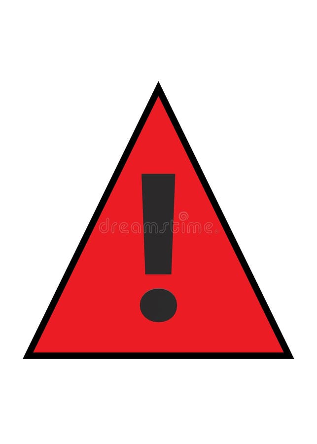 A Black Exclamation Mark Bright Red Triangular Warning Sign White ...