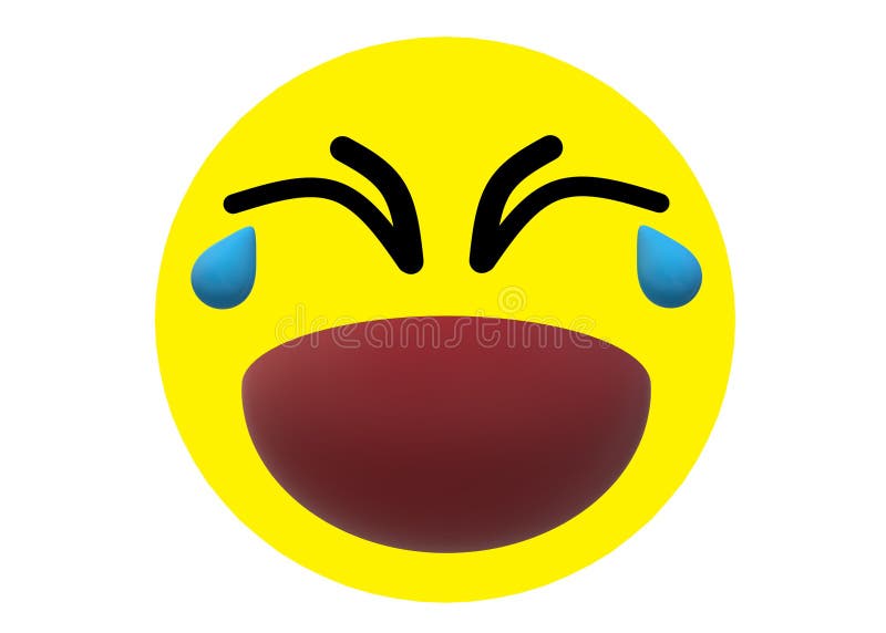 A Sad Yellow Emoticon Smiley Face Crying Blue Tears White Backdrop ...