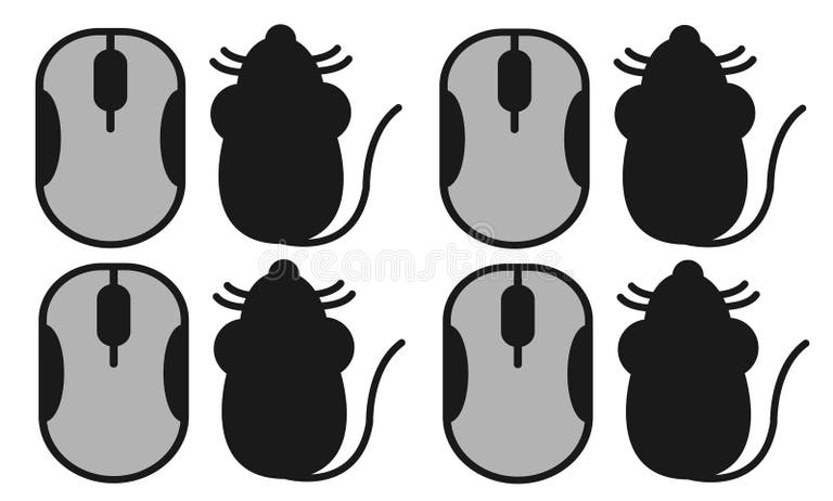 Computer Mice and Real Mice Against a White Backdrop Stock Illustration ...