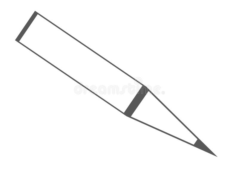 A Dark Grey Outline of the Head of a Pencil or Pen White Backdrop Stock ...