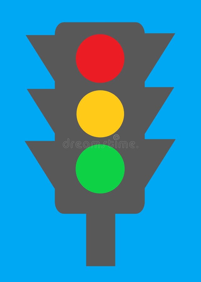 A Dark Grey Silhouette of a Traffic Light Showing Red Amber Green ...