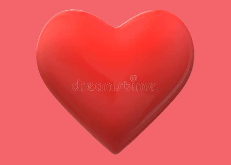 A Deep Red Heart Love Shape Against a Red Backdrop Stock Illustration ...