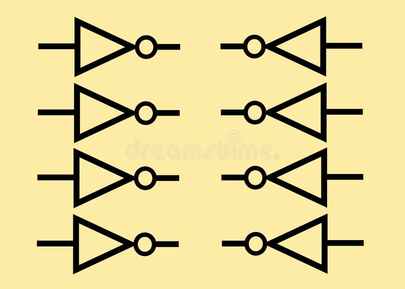 Duplicates of the Electrical Electronic Symbol of the Inverter NOT Gate ...