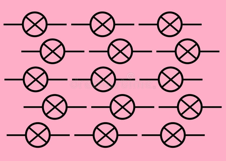 Duplicates of the Electrical Electronic Symbol of a Lamp Component Rose ...
