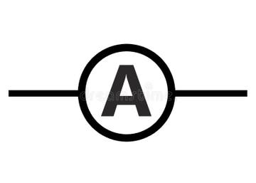 The Electrical Electronic Symbol of an Ammeter White Backdrop Stock ...