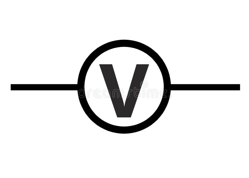 The Electrical Electronic Symbol of the Voltmeter White Backdrop Stock ...